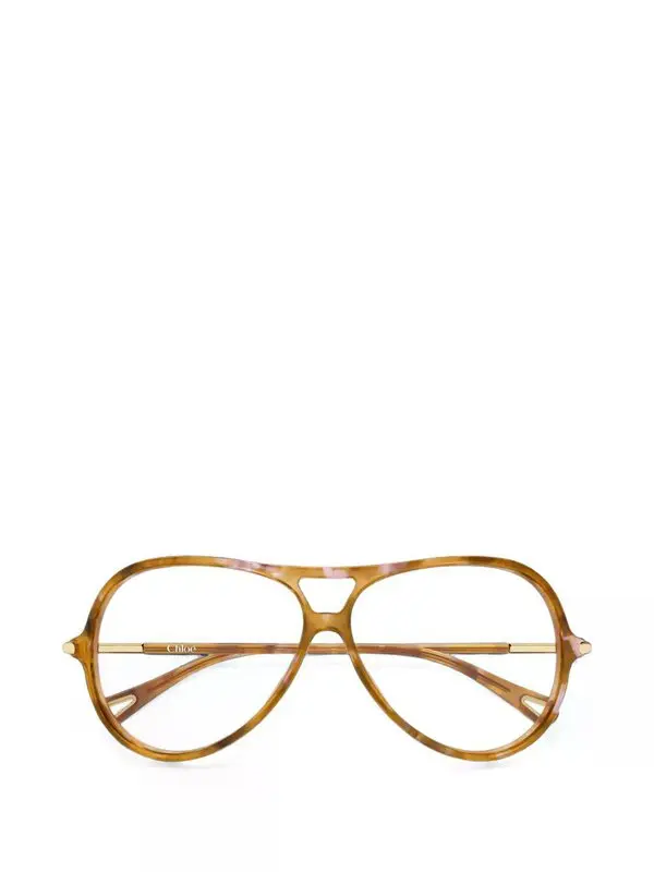 Chloé Tortoiseshell-effect Pilot-frame Glasses - Neutrals