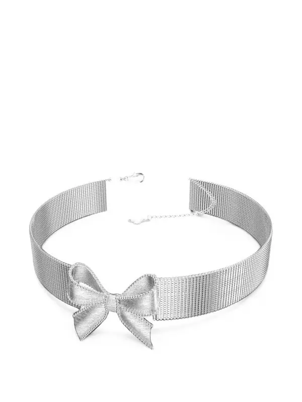 SHUSHU/TONG Yvmin Bow-motif Chain Tassel Choker - Silver
