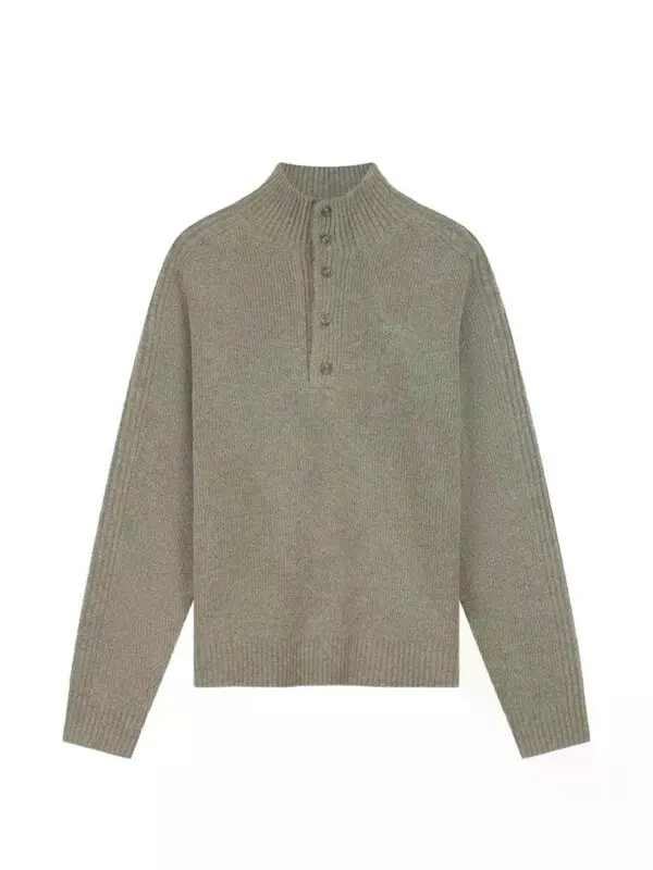 OLAF Buttoned Rib-knit Sweater
