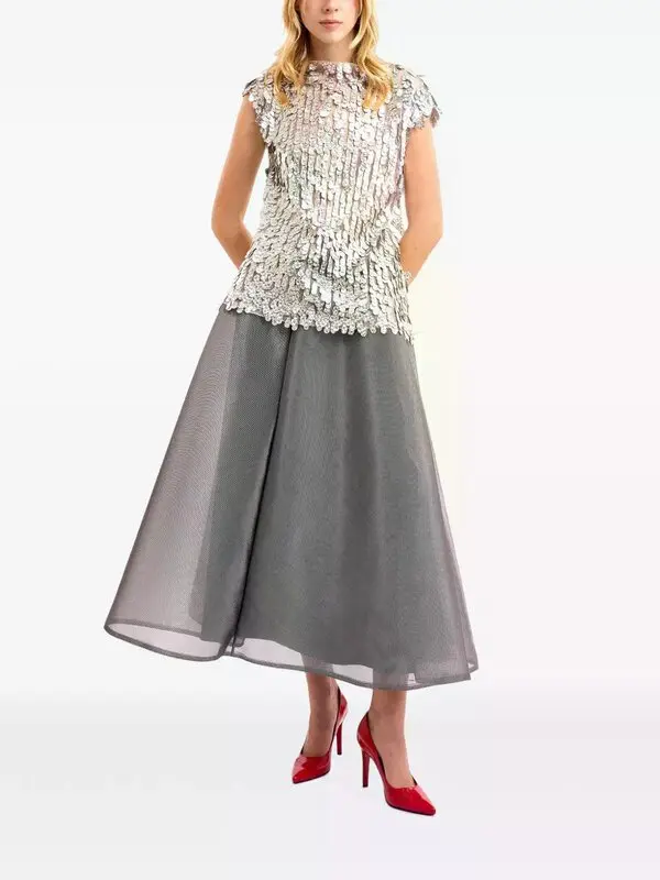 GEMY MAALOUF Sequin-embellished Sleeveless Top
