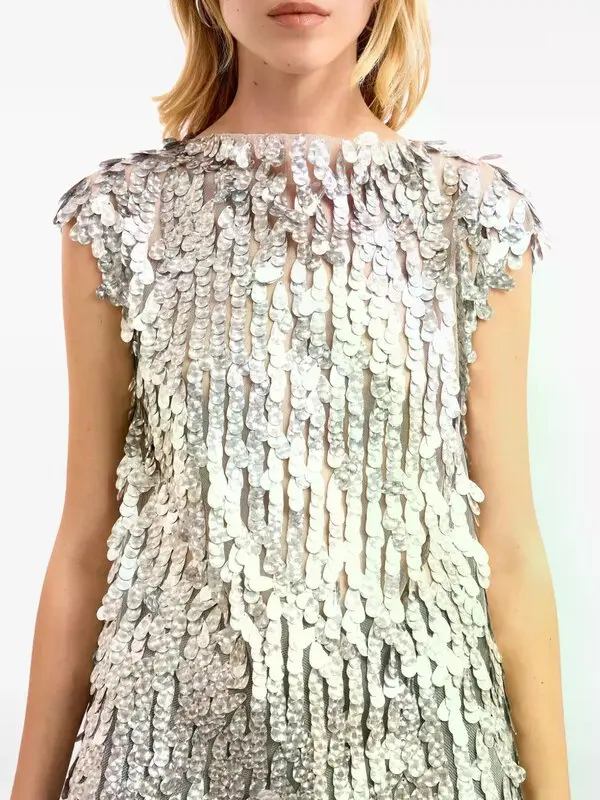 GEMY MAALOUF Sequin-embellished Sleeveless Top