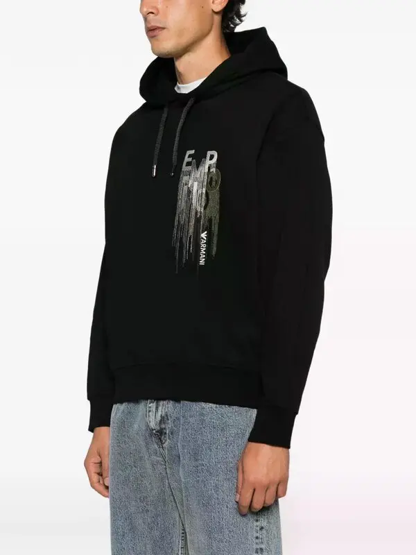 Emporio Armani Logo-embroidered Drawstring Hoodie