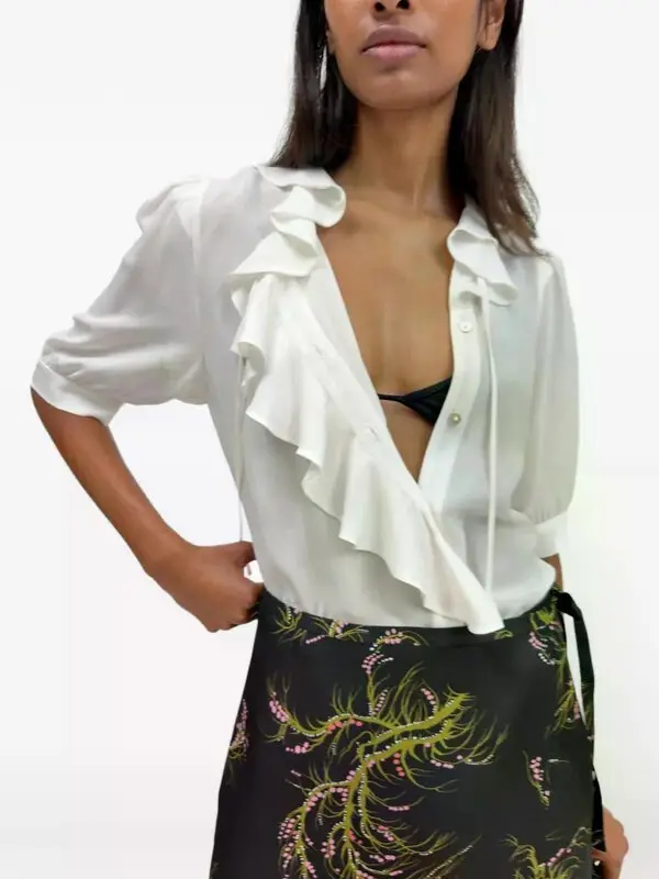 Rodebjer Xilla Ruffled Puff-sleeve Blouse