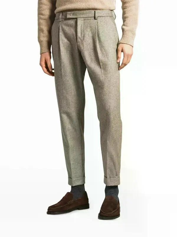 CRUNA Tortona Pleated Turn-up Trousers