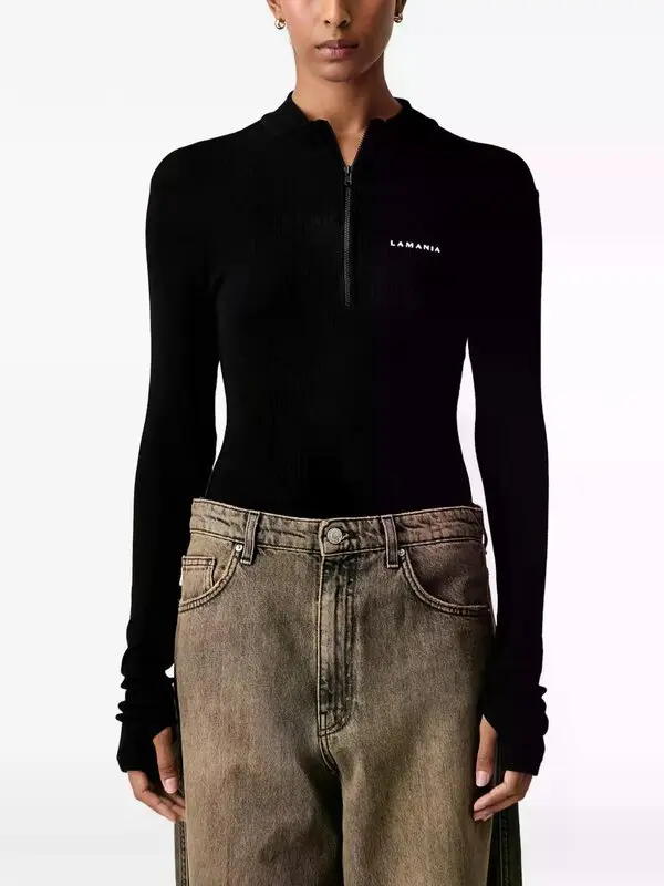 LA MANIA Sheryl Ribbed-knit Top