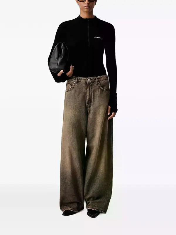 LA MANIA Sheryl Ribbed-knit Top