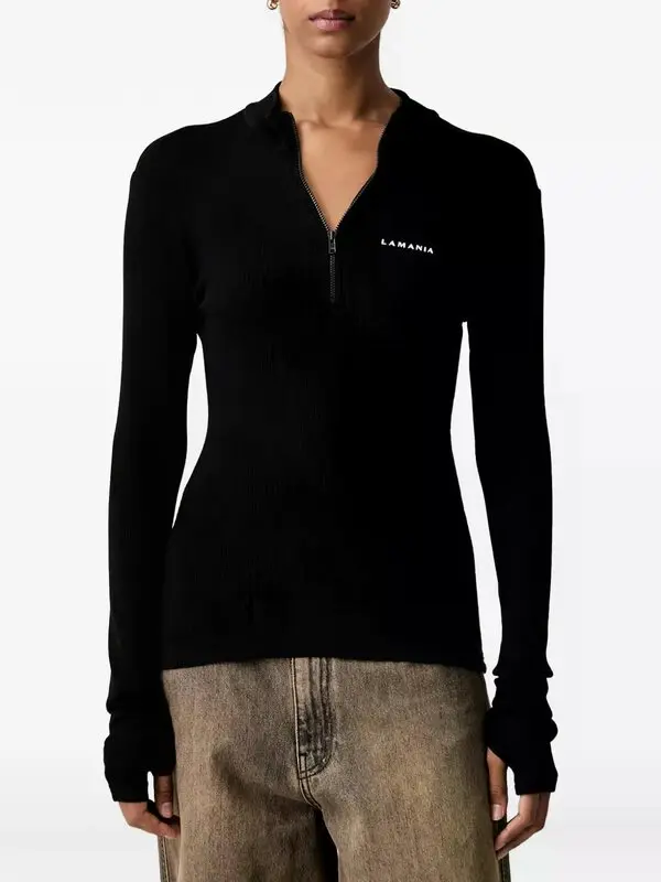 LA MANIA Sheryl Ribbed-knit Top
