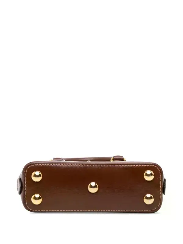Gucci 2016-2026 Mini Gg Supreme Horsebit 1955 Top Handle Bag Satchel - Neutrals