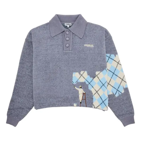 HOUSE OF ERRORS Knitted Wall Painter Rugby /plaid - Grey