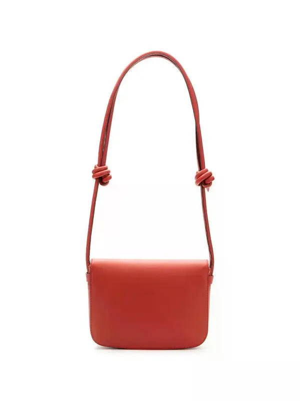 LA PORTEGNA Lucia Knotted Leather Shoulder Bag