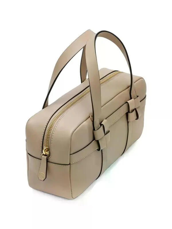 LA PORTEGNA Bibi Knotted Leather Tote Bag