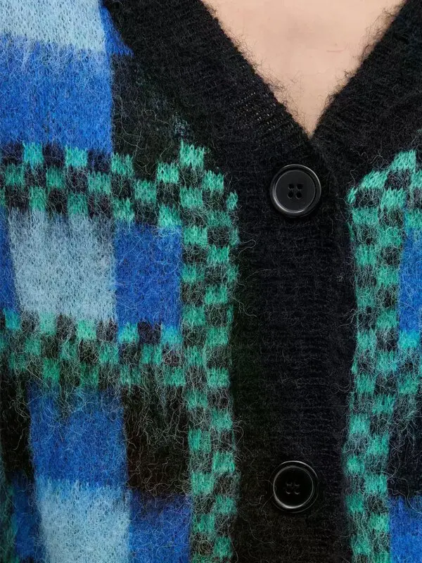 SANDRO FERRONE Check Buttoned Cardigan