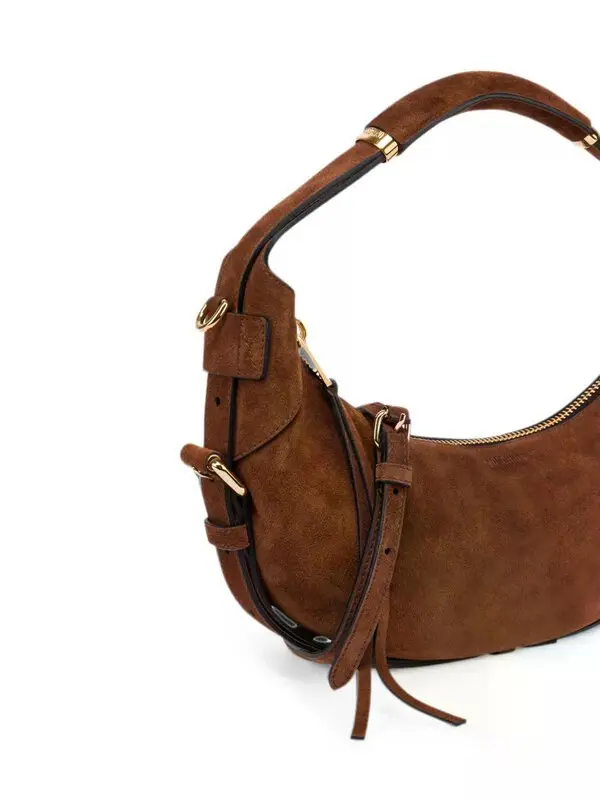Moschino Suede-finish Curved Shoulder Bag