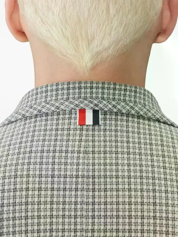 Thom Browne Wool Pique Gunclub Check Jacket With Armband