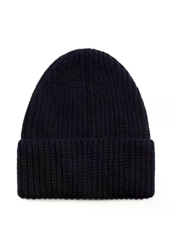 Woolrich Logo-patch Ribbed-knit Beanie Hat