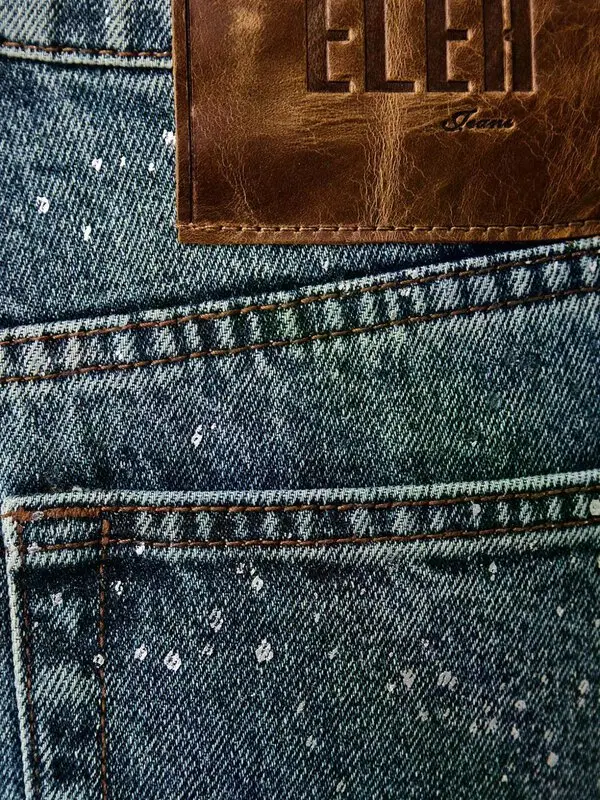 ELEH Splatter-print Wide-leg Jeans
