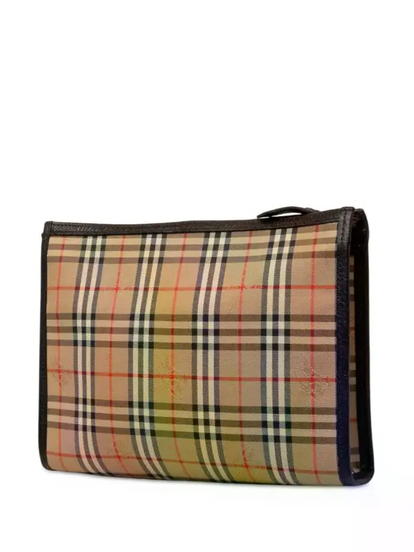 Burberry 20th Century Haymarket Check Canvas Clutch Bag
