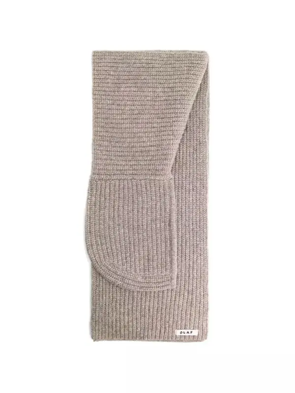 OLAF Ribbed-knit Hooded Scarf