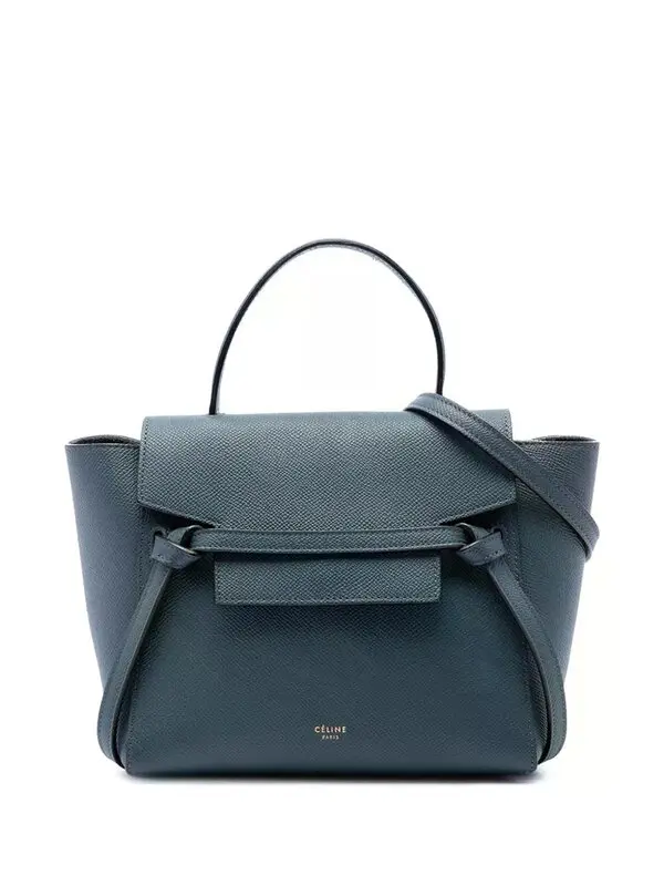 Celine 2018 Nano Grained Calfskin Belt Bag Satchel - Blue