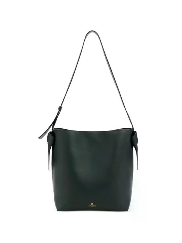 LA PORTEGNA Paulita Knotted Leather Shoulder Bag
