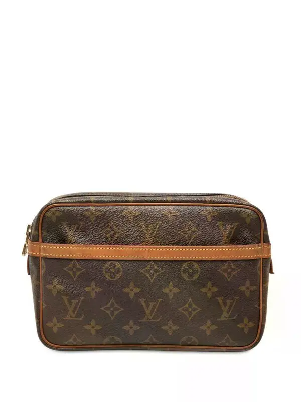 LOUIS VUITTON 1990 Monogram Compiegne 23 Clutch Bag - Brown
