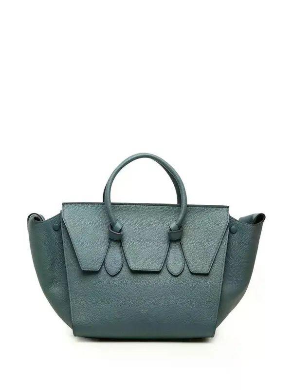Celine 2014 Small Grained Calfskin Tie Knot Tote Bag - Blue