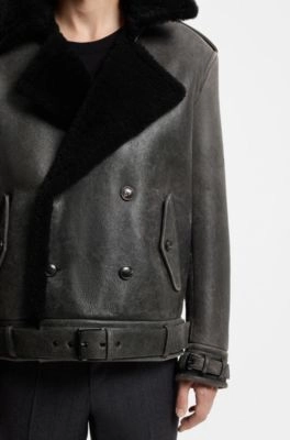 Hugo X Entire Studios Relaxed-fit Leather Jacket