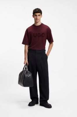 Hugo Oversized-fit Cotton T-shirt With Reflective Logo