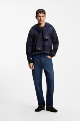 Hugo Relaxed-fit Sweater With Buffalo Check