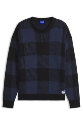 Hugo Relaxed-fit Sweater With Buffalo Check