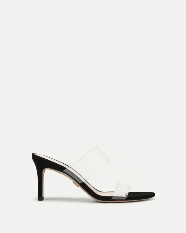Veronica Beard Asha Mid-heel Sandal Clear Black