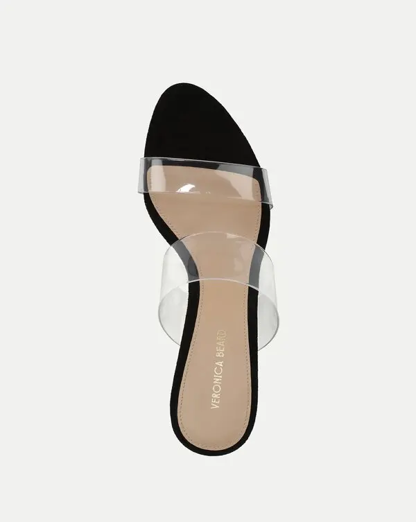 Veronica Beard Asha Mid-heel Sandal Clear Black