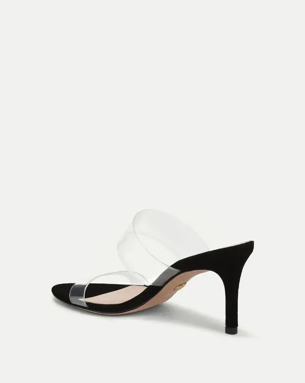 Veronica Beard Asha Mid-heel Sandal Clear Black