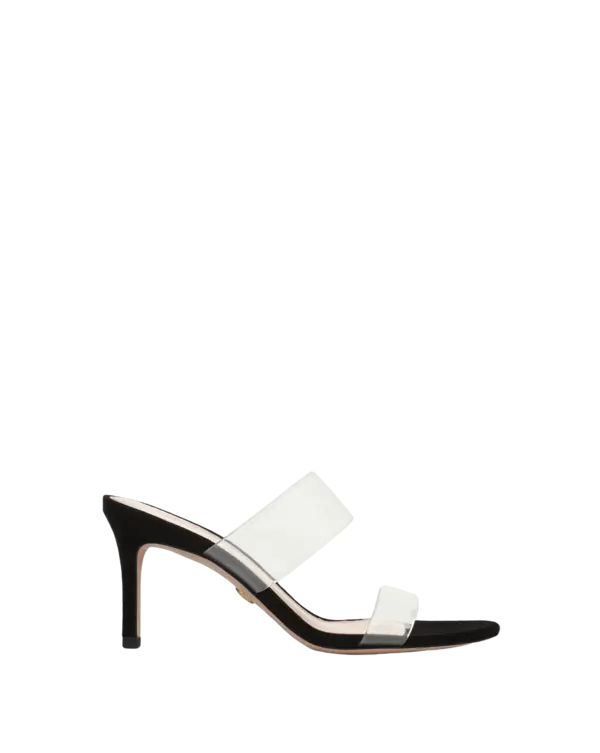 Veronica Beard Asha Mid-heel Sandal Clear Black