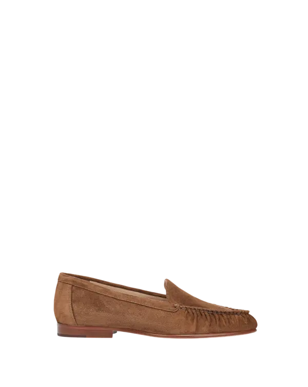Veronica Beard Prilla Suede Loafer - Chestnut