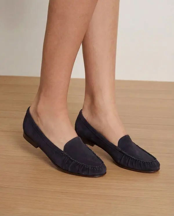 Veronica Beard Prilla Suede Loafer - Navy