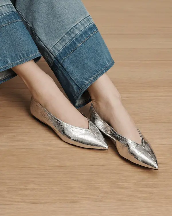 Veronica Beard Bancroft Metallic Flat