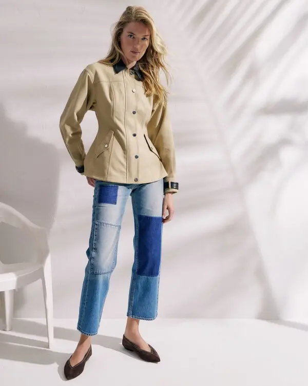 Veronica Beard Dylan Patchwork Straight-leg Jean