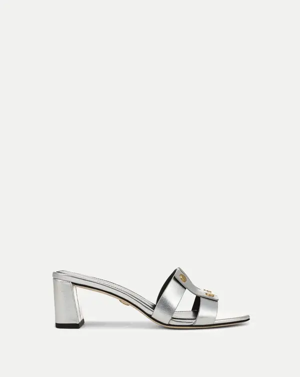 Veronica Beard Via Mid-heel Sandal - Silver