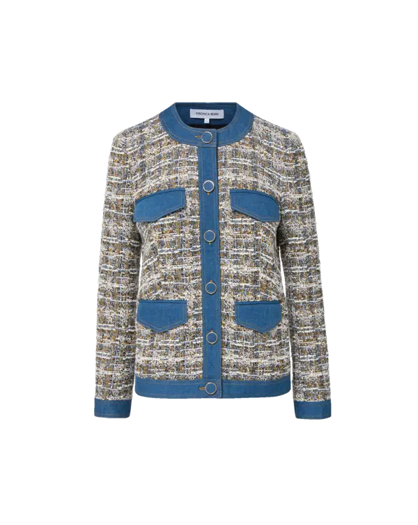 Veronica Beard Ainslie Tweed Jacket - Navy Multi