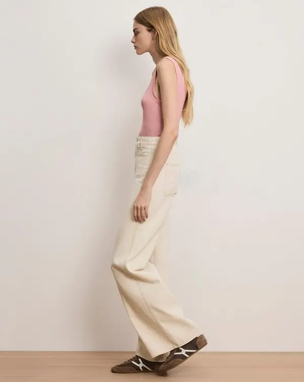 Veronica Beard Kasey Patch-pocket Wide-leg Jean