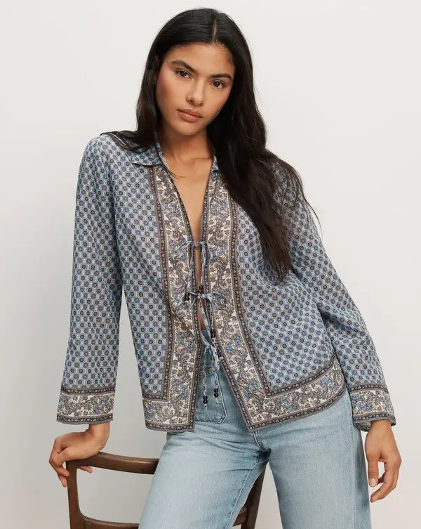 Veronica Beard Eva Scarf-print Blouse