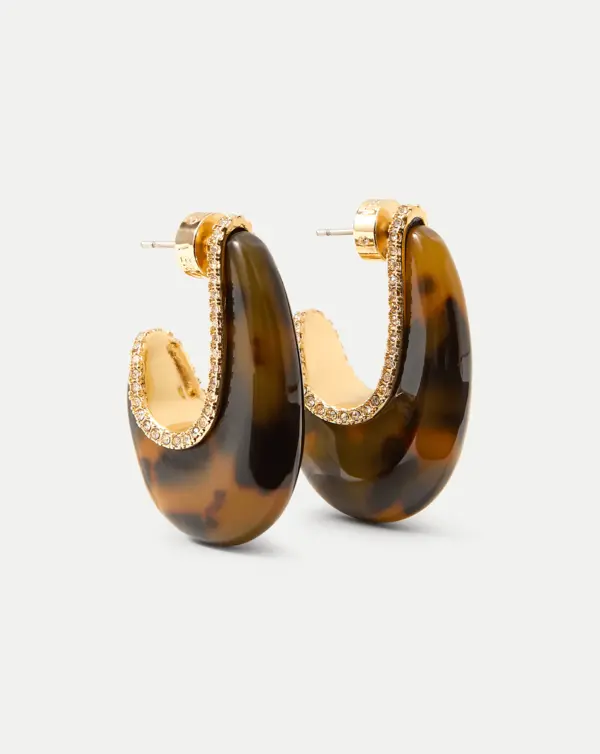 Veronica Beard Resin J-hoop Earring