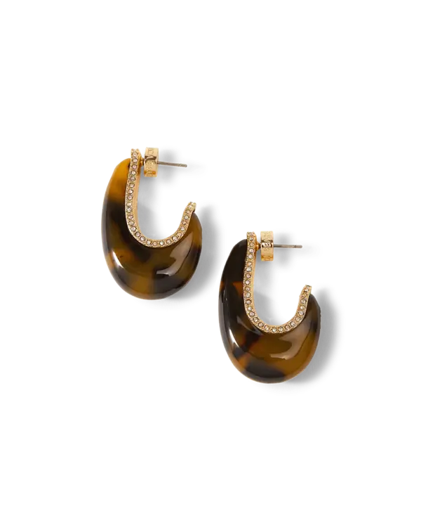 Veronica Beard Resin J-hoop Earring