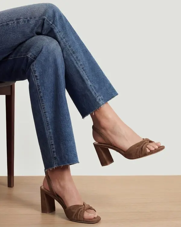 Veronica Beard Tullia Suede Slingback Sandal - Chestnut