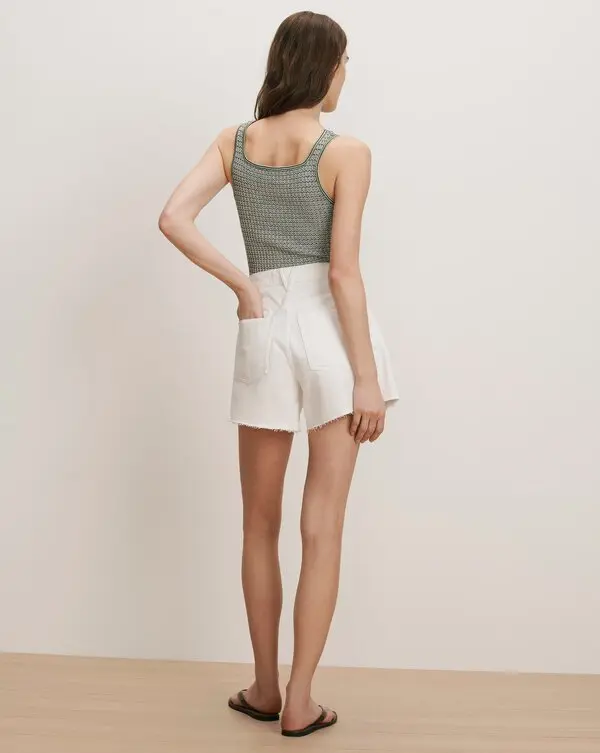 Veronica Beard Ellis Crossover-waistband Denim Short