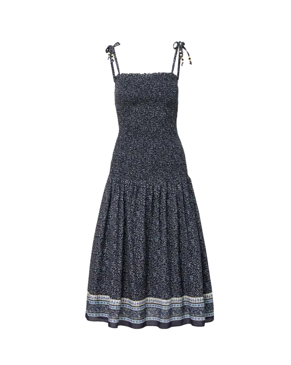 Veronica Beard Marietta Smocked Midi Dress