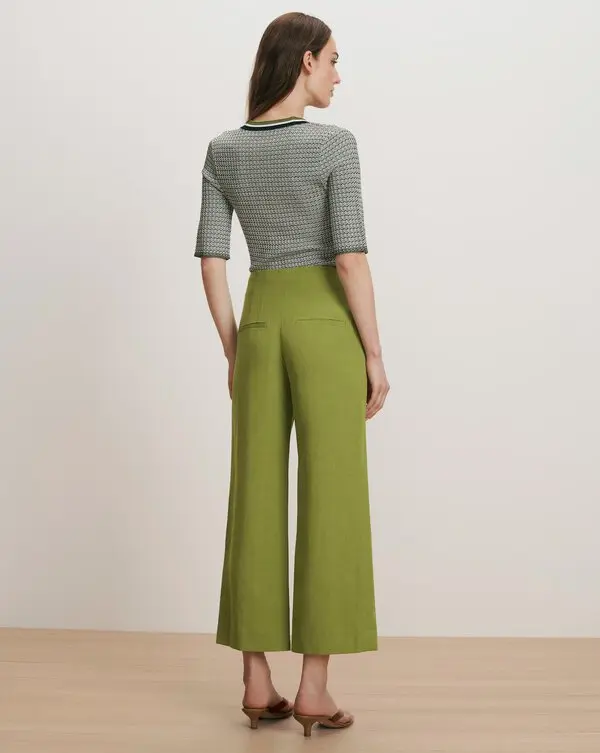 Veronica Beard Dova Wide-leg Linen Pant
