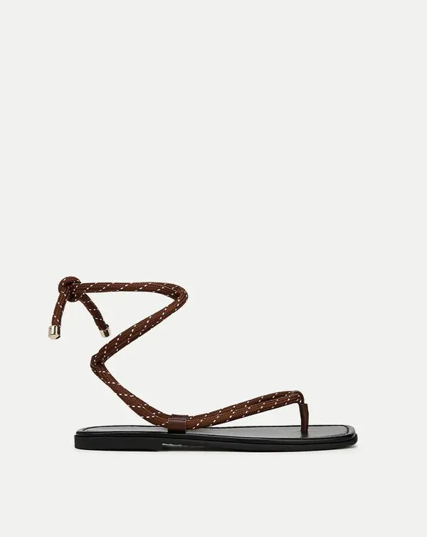 Veronica Beard Carmina Wrap Sandal - Cedar/coconut