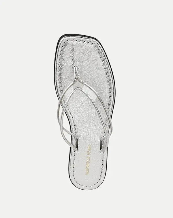 Veronica Beard Clea Jelly Flip-flop Sandal Silver Clear